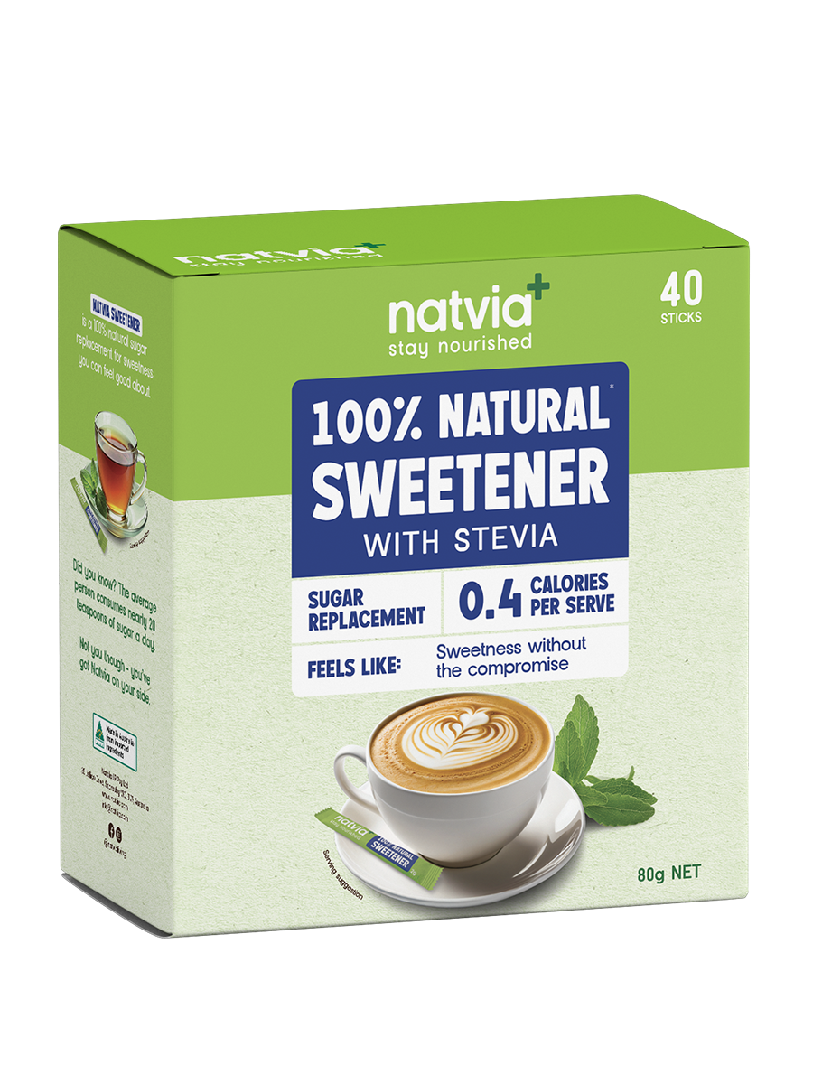 Natvia Natural Sweetener Sticks 40 Pack | Portable natural sugar ...