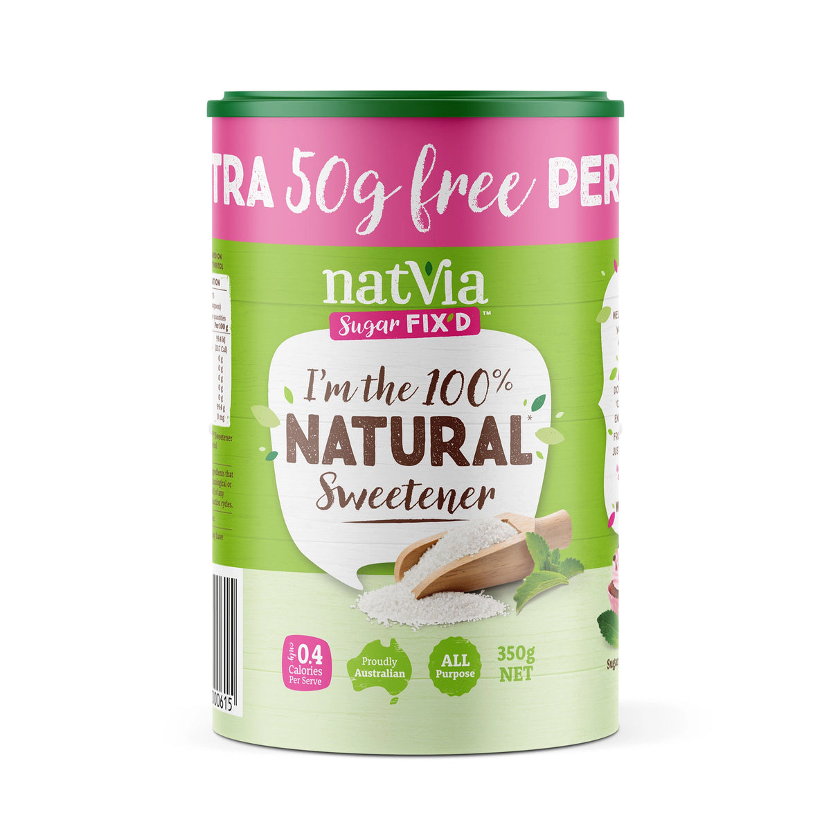 Natvia Sweetener Canister | Zero-Calorie | All-Purpose Sweetener ...